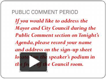 PPT – PUBLIC COMMENT PERIOD PowerPoint presentation | free to download ...