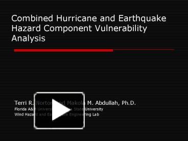 PPT – Combined Hurricane and Earthquake Hazard Component Vulnerability ...