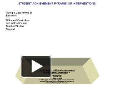 STUDENT ACHIEVEMENT PYRAMID OF INTERVENTIONS presentation | free to view