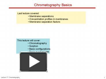 Chromatography Basics presentation | free to view