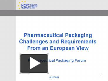 PPT – Pharmaceutical Packaging Forum PowerPoint presentation | free to ...