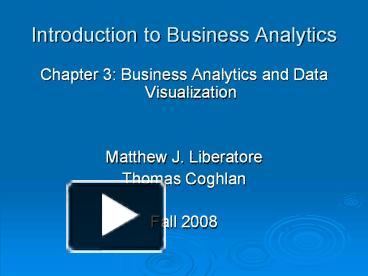 Introduction to Business Analytics presentation | free to download