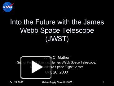 PPT – Into the Future with the James Webb Space Telescope JWST ...