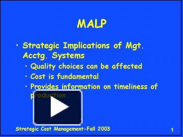 MALP presentation | free to view