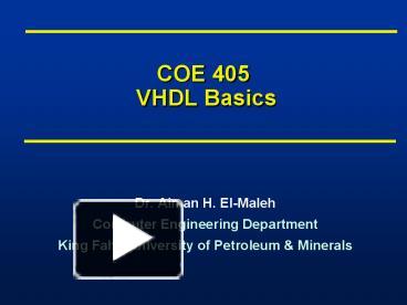 PPT – COE 405 VHDL Basics PowerPoint presentation | free to view - id ...