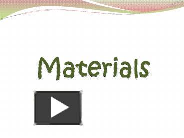 Materials presentation | free to download