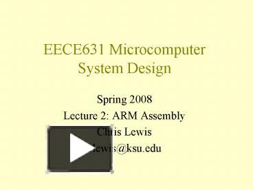 PPT – EECE631 Microcomputer System Design PowerPoint presentation ...
