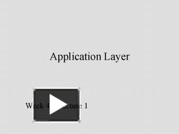 PPT – Application Layer PowerPoint presentation | free to view - id ...