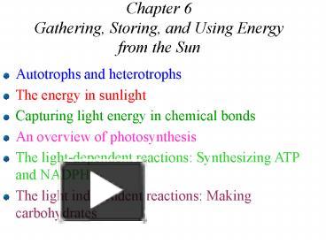 Gathering, Storing, and Using Energy from the Sun presentation | free ...
