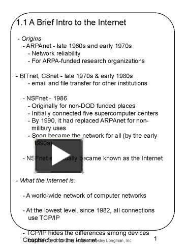 1'1 A Brief Intro to the Internet presentation | free to download
