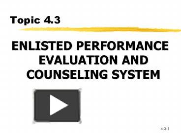 ENLISTED PERFORMANCE EVALUATION AND COUNSELING SYSTEM presentation ...