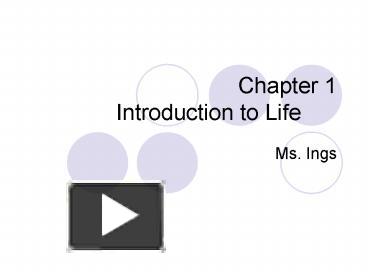 Chapter 1 Introduction to Life presentation | free to view
