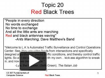 PPT – Topic 20 Red Black Trees PowerPoint presentation | free to view ...