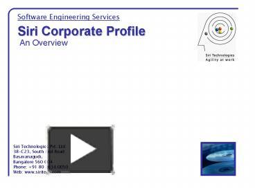 Siri Corporate Profile presentation | free to view