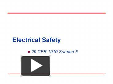 Electrical Safety presentation | free to view