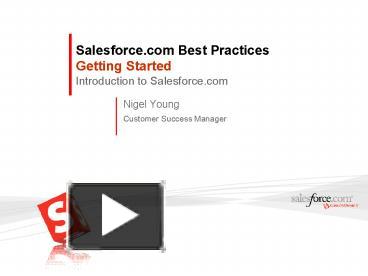 Salesforce'com Best Practices Getting Started Introduction to ...