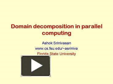 Domain decomposition in parallel computing presentation | free to download