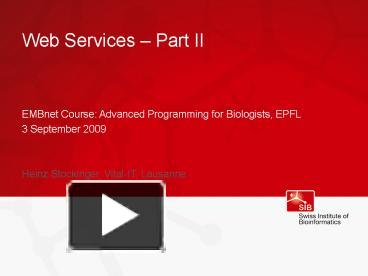 Web Services Part II presentation | free to view