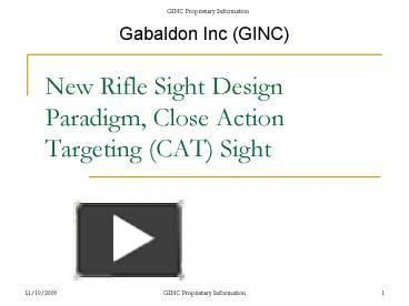 New Rifle Sight Design Paradigm, Close Action Targeting CAT Sight ...