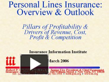 Personal Lines Insurance: Overview presentation | free to view