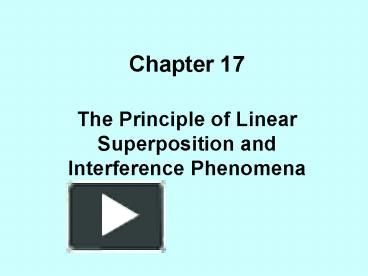 The Principle of Linear Superposition and Interference Phenomena ...