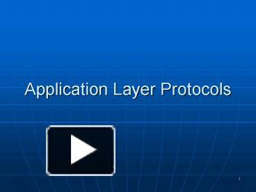 Application Layer Protocols presentation | free to view
