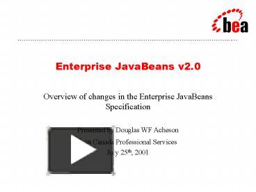 PPT – Enterprise JavaBeans v2'0 PowerPoint presentation | free to view ...
