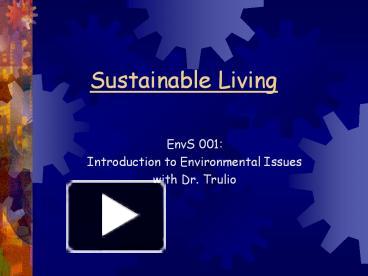 Sustainable Living presentation | free to view