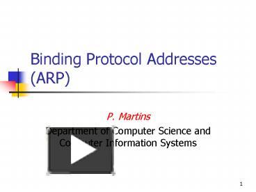 PPT – Binding Protocol Addresses ARP PowerPoint presentation | free to ...