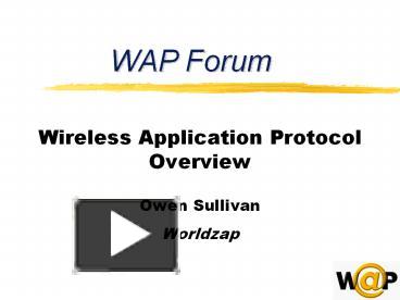 PPT – Wireless Application Protocol Overview PowerPoint presentation ...