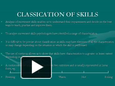 PPT – CLASSICATION OF SKILLS PowerPoint presentation | free to view ...