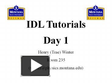 IDL Tutorials presentation | free to download