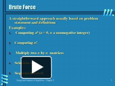 Brute Force presentation | free to view