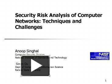 PPT – Security Risk Analysis of Computer Networks: Techniques and ...