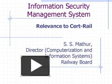 Information Security Management System presentation | free to view