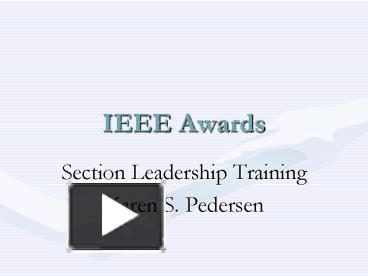 IEEE Awards presentation | free to download