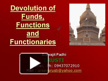 Devolution of Funds, Functions and Functionaries presentation | free to ...