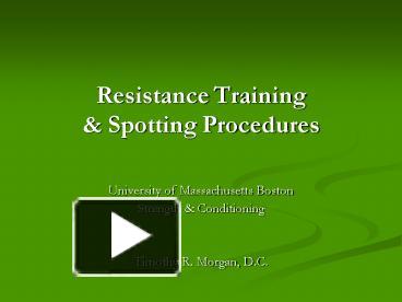 PPT – Resistance Training PowerPoint presentation | free to view - id ...