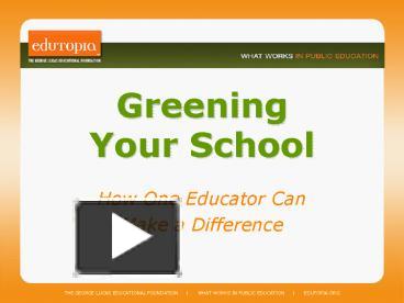 Greening Your School presentation | free to view