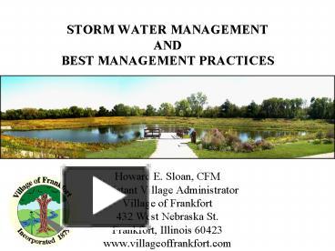 PPT – STORM WATER MANAGEMENT AND BEST MANAGEMENT PRACTICES PowerPoint ...