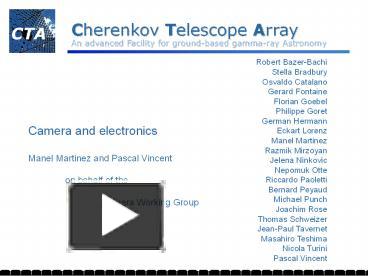 PPT – Cherenkov Telescope Array An advanced Facility for ground-based ...