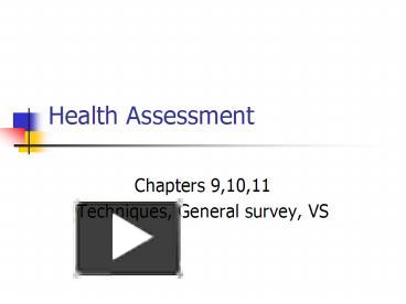 PPT – Health Assessment PowerPoint presentation | free to view - id ...