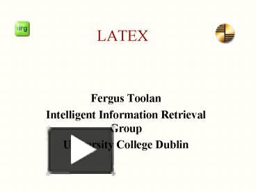 PPT – LATEX PowerPoint presentation | free to view - id: 2099b2-ZDc1Z