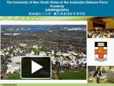 The University of New South Wales at the Australian Defence Force ...