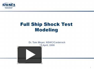 Full Ship Shock Test Modeling presentation | free to view