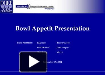 PPT – Bowl Appetit Presentation PowerPoint presentation | free to ...