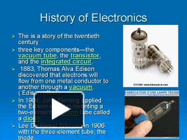 History of Electronics presentation | free to view