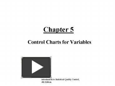 Control Charts for Variables presentation | free to view