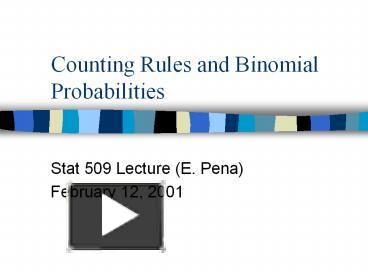 PPT – Counting Rules and Binomial Probabilities PowerPoint presentation ...