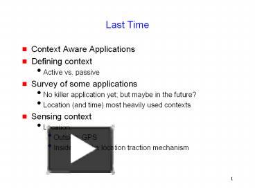PPT – Last Time PowerPoint presentation | free to download - id: 20a7c9 ...